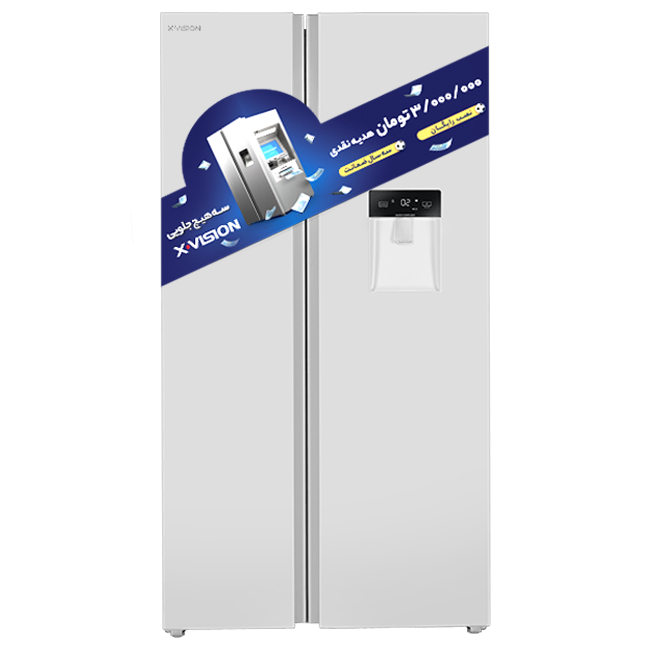 یخچال و فریزر مدلTS666 AWD ساید بای ساید ایکس ویژن رنگ سفید - فروشگاه ایران ایکس ویژن